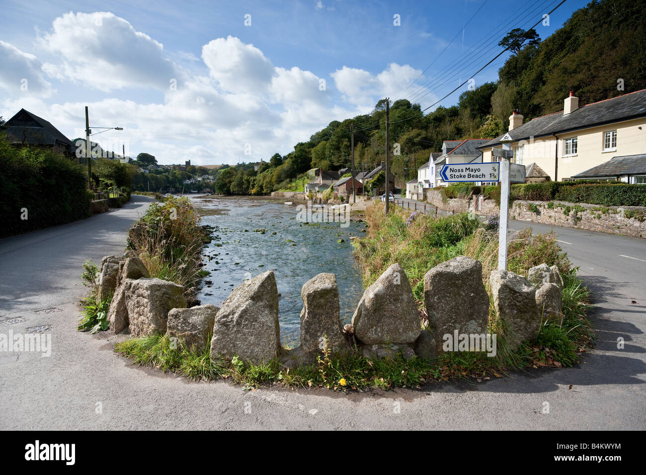 Sleepy Inlet at low tide, Noss Mayo, "South Devon" UK Stock Photo - Alamy