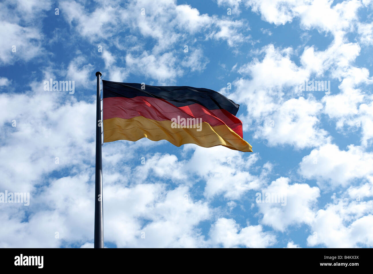 The German flag in front of the Reichstag, Berlin, Germany Stock Photo ...