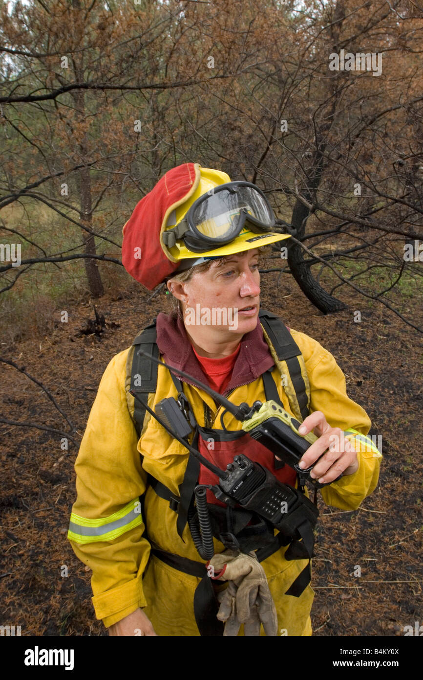 Portrait of a female forest fire fighter Stock Photo - Alamy