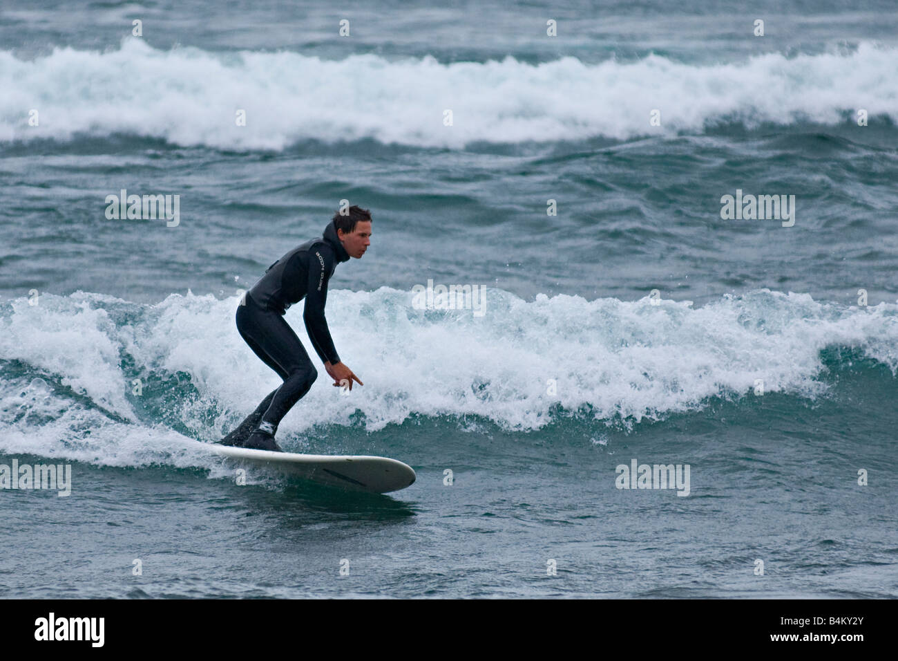 Great Lakes surfing on Lake Superior at Marquette Michigan Stock Photo ...