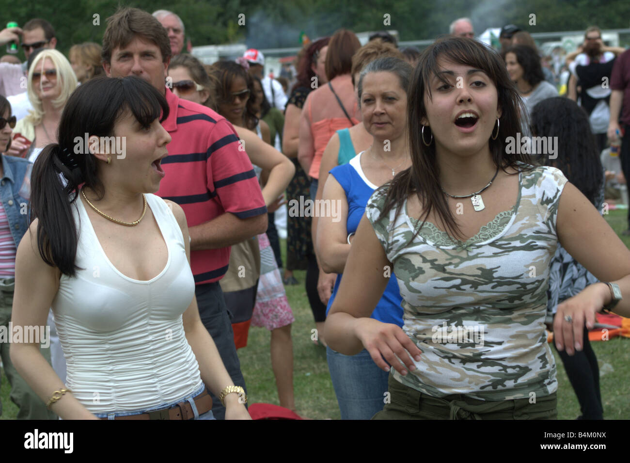 happy raised arms dancing spectators crowd cuban cuba caribbean ...