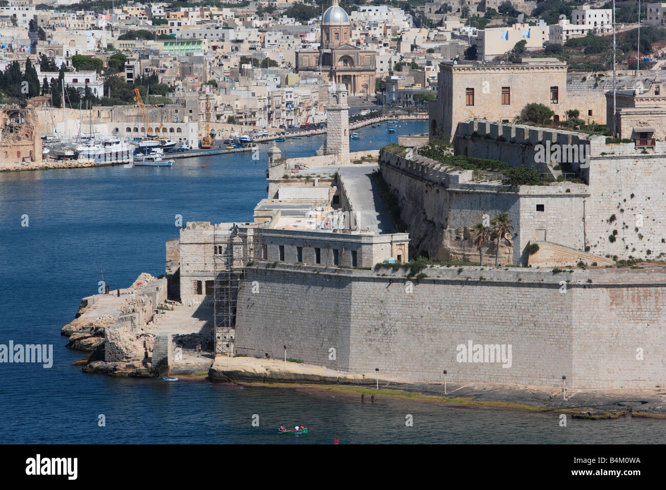 Fort St Angelo, Kalkara and Kalkara Creek, Malta Stock Photo - Alamy