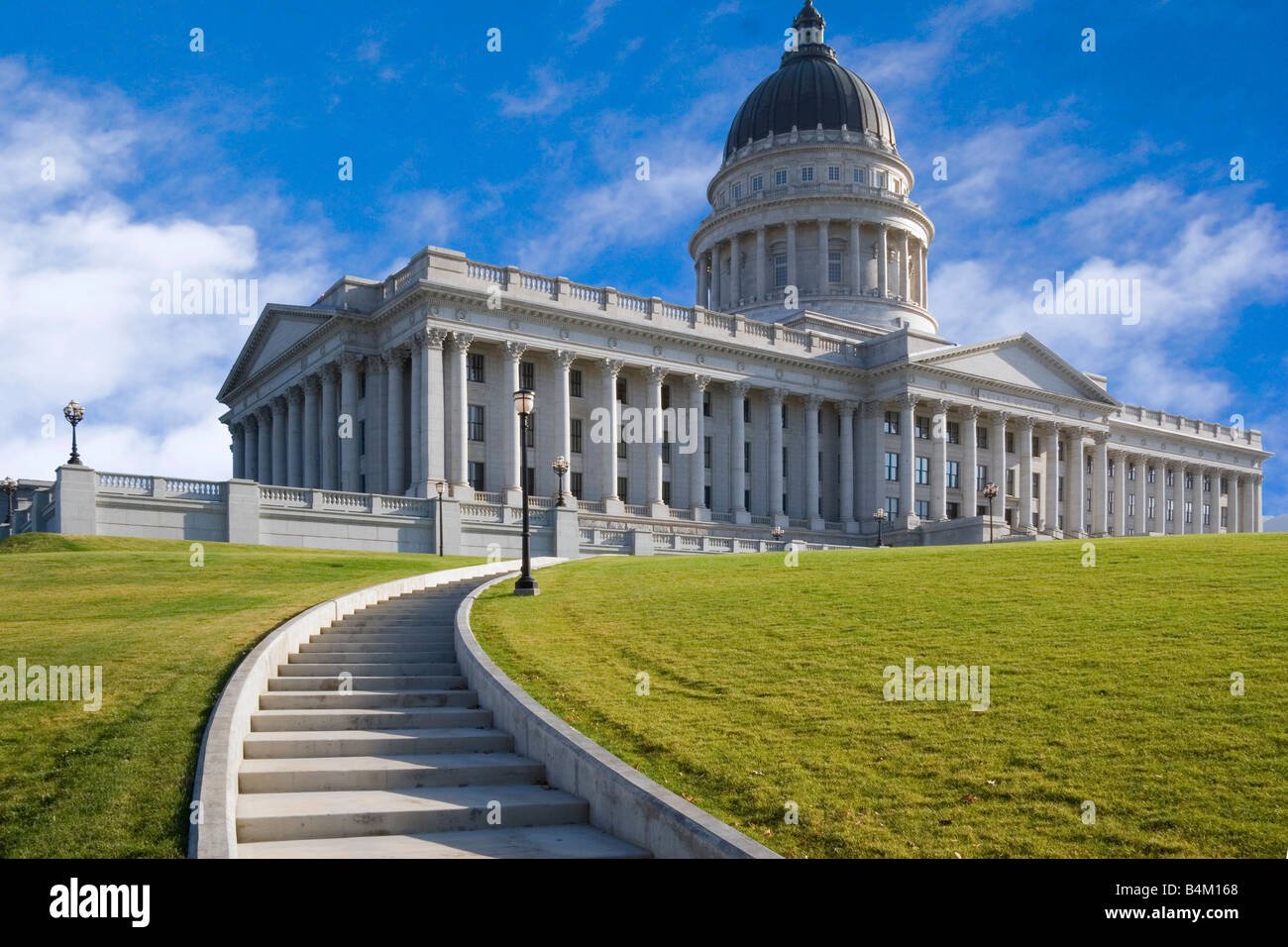 Stairway leading up o the Utah State Capitol building in Salt Lake City ...