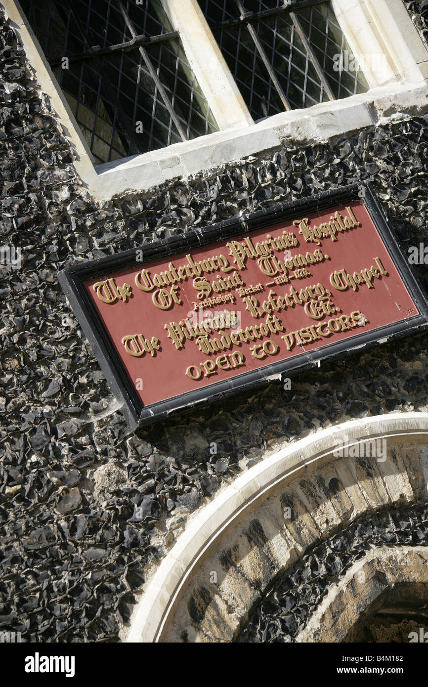 City of Canterbury, England. Sign above the main entrance to the ...