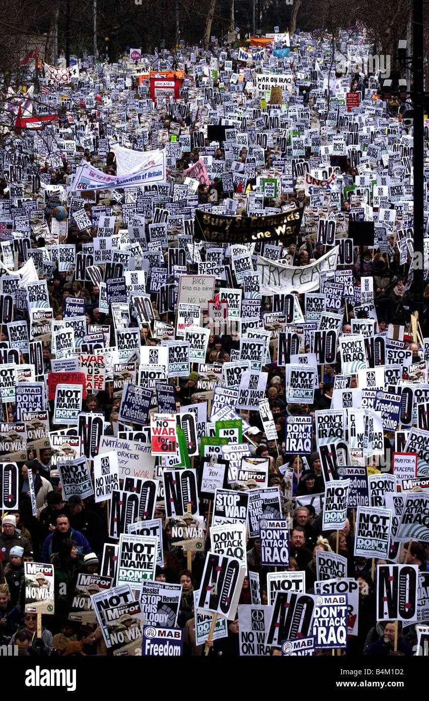 Demonstrations Anti Iraq war protest London February 2003 The Stop the ...