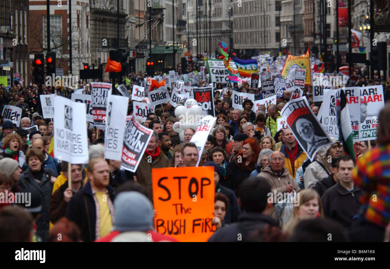 Iraq war march london 2003 hi-res stock photography and images - Alamy
