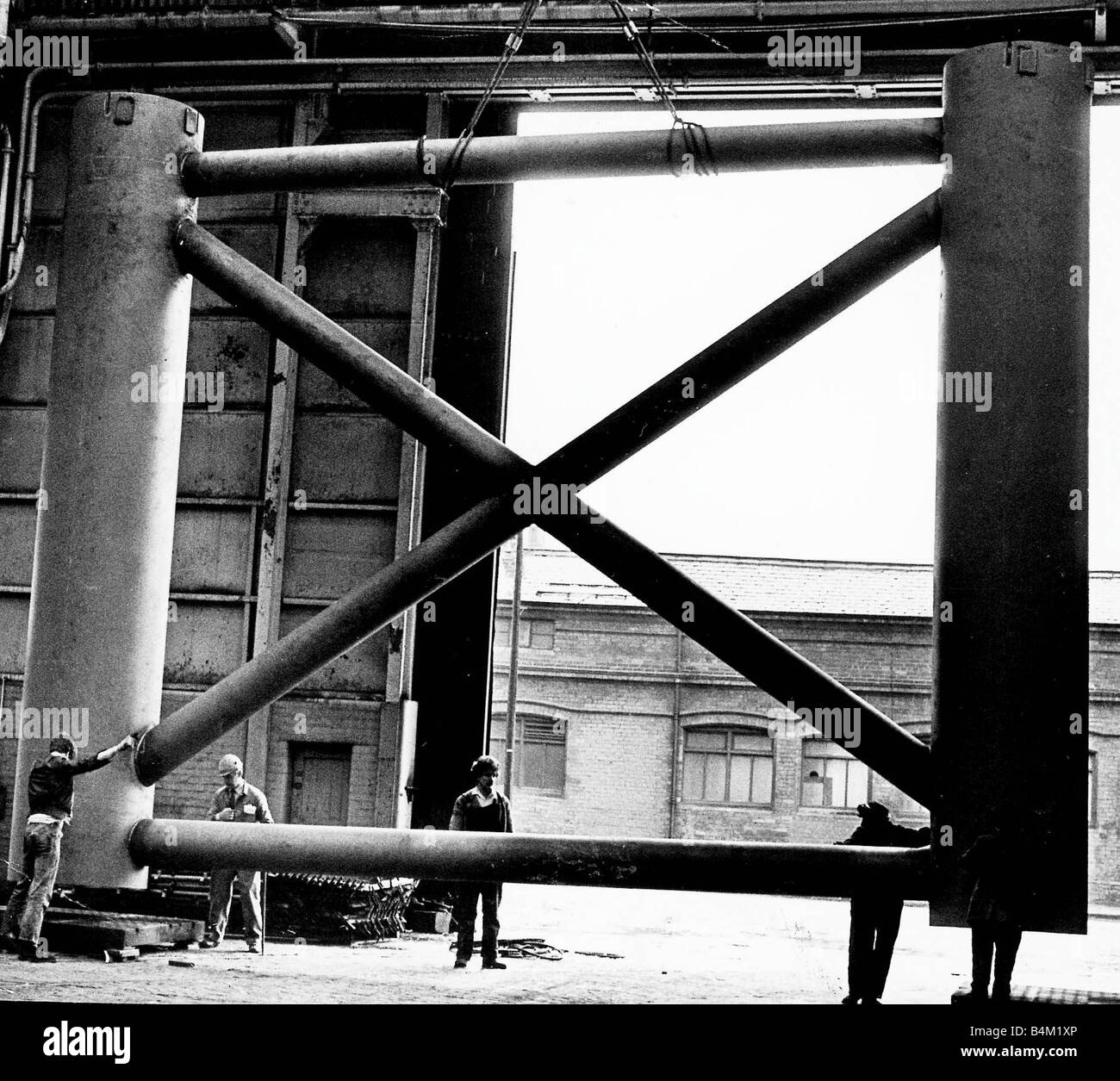 Work in progress on floating jetty for Port Stanley in the Falklands at ...