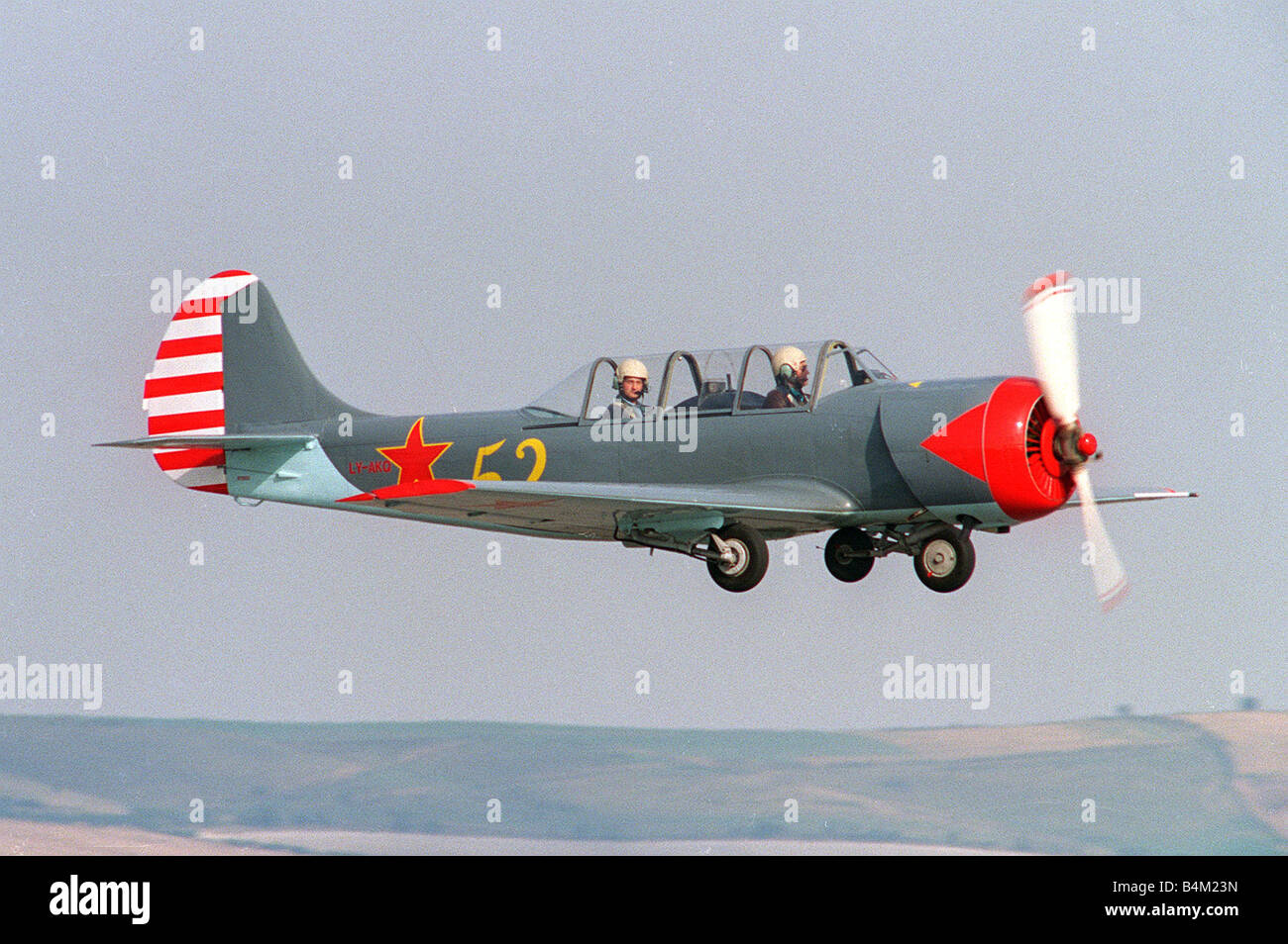 Aircraft Yak 52 Trainer August 1993 flying at the Wroughton Airshow ...