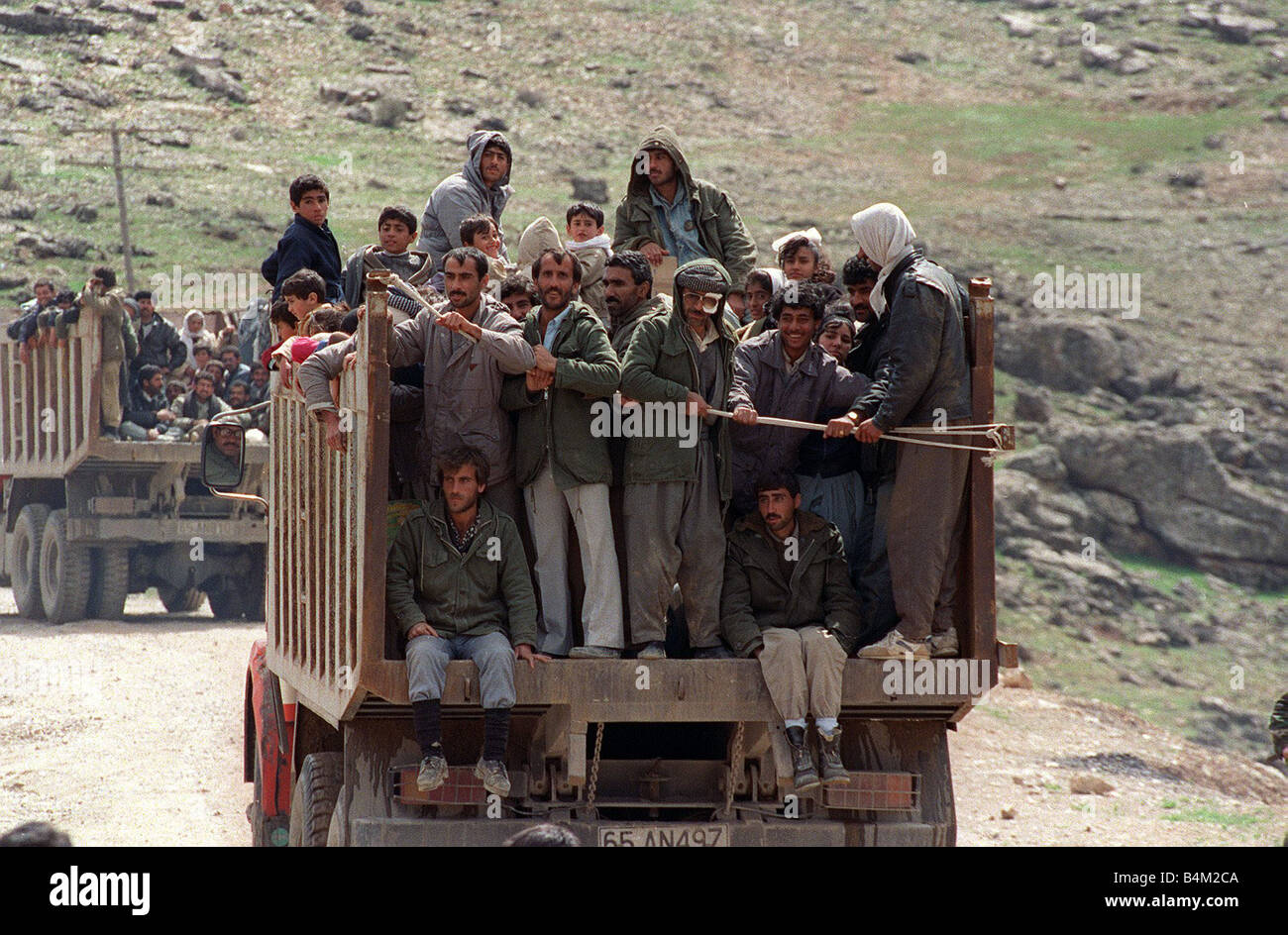 Kurdish refugees in a mountainous region of Northern Iraq April 1991 ...