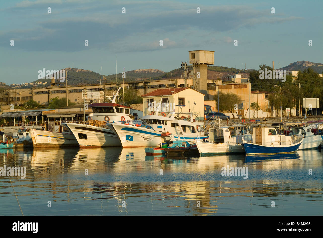 Part of the Fishing Fleet in Lavrion Harbour Basking in Early Morning ...