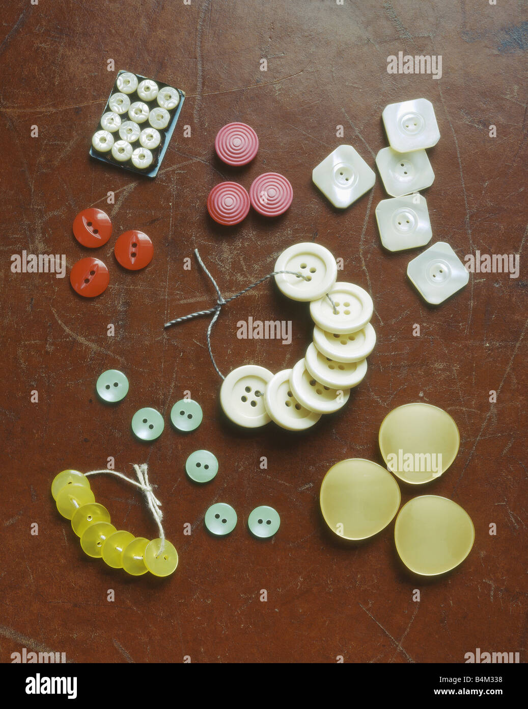 collection of vintage buttons of various colours and sizes Stock Photo ...