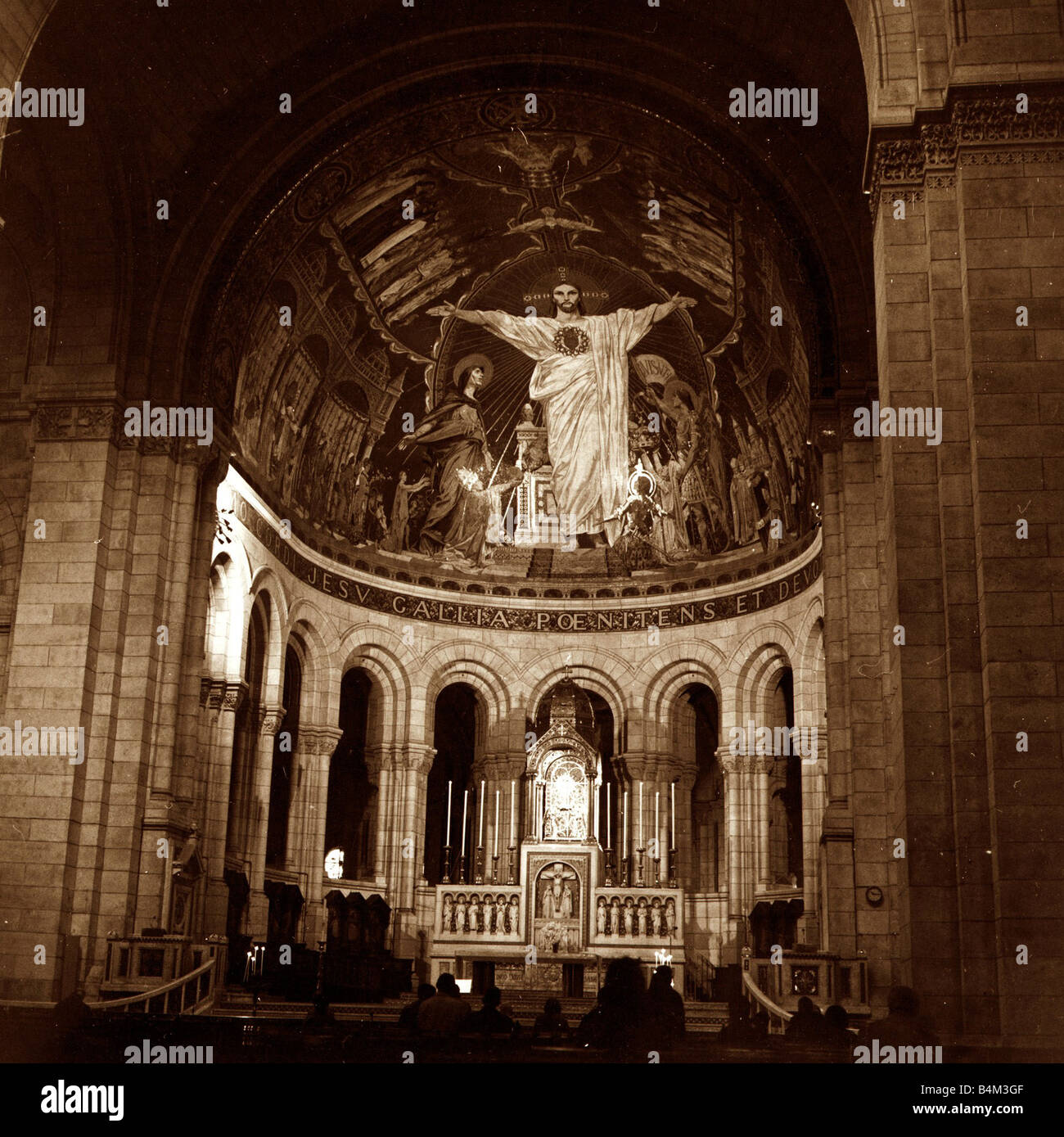 Churches Cathedrals Sacre Coeur Paris France Internal view of the church Altar Jesus Christ ...