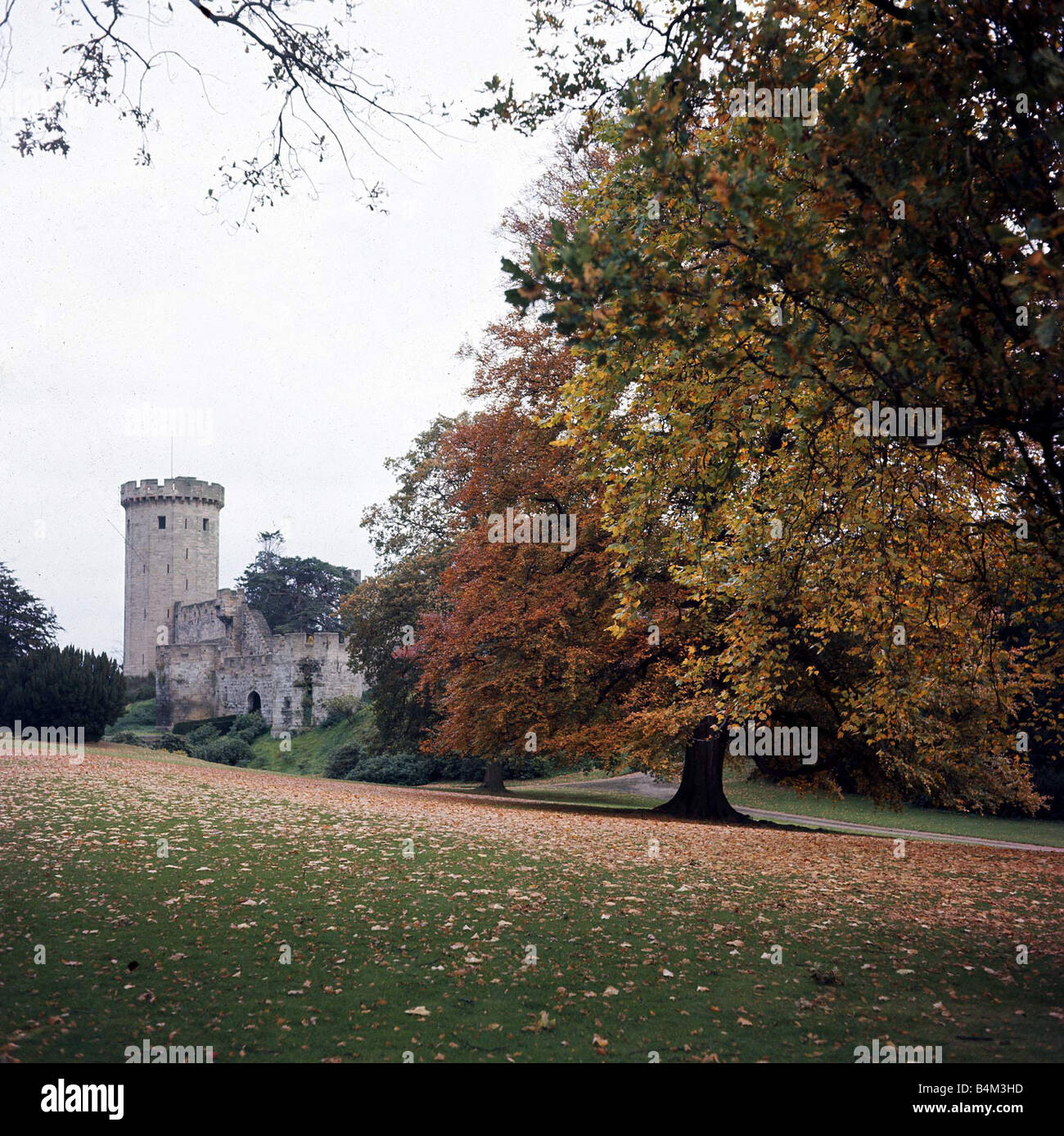 Warwick Castle Britain Autumn Leaves on Trees and ground scenic CR2202 ...