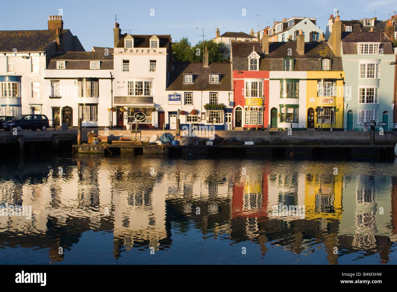 weymouth scenic harbour coloured houses dorset river wey england Stock ...