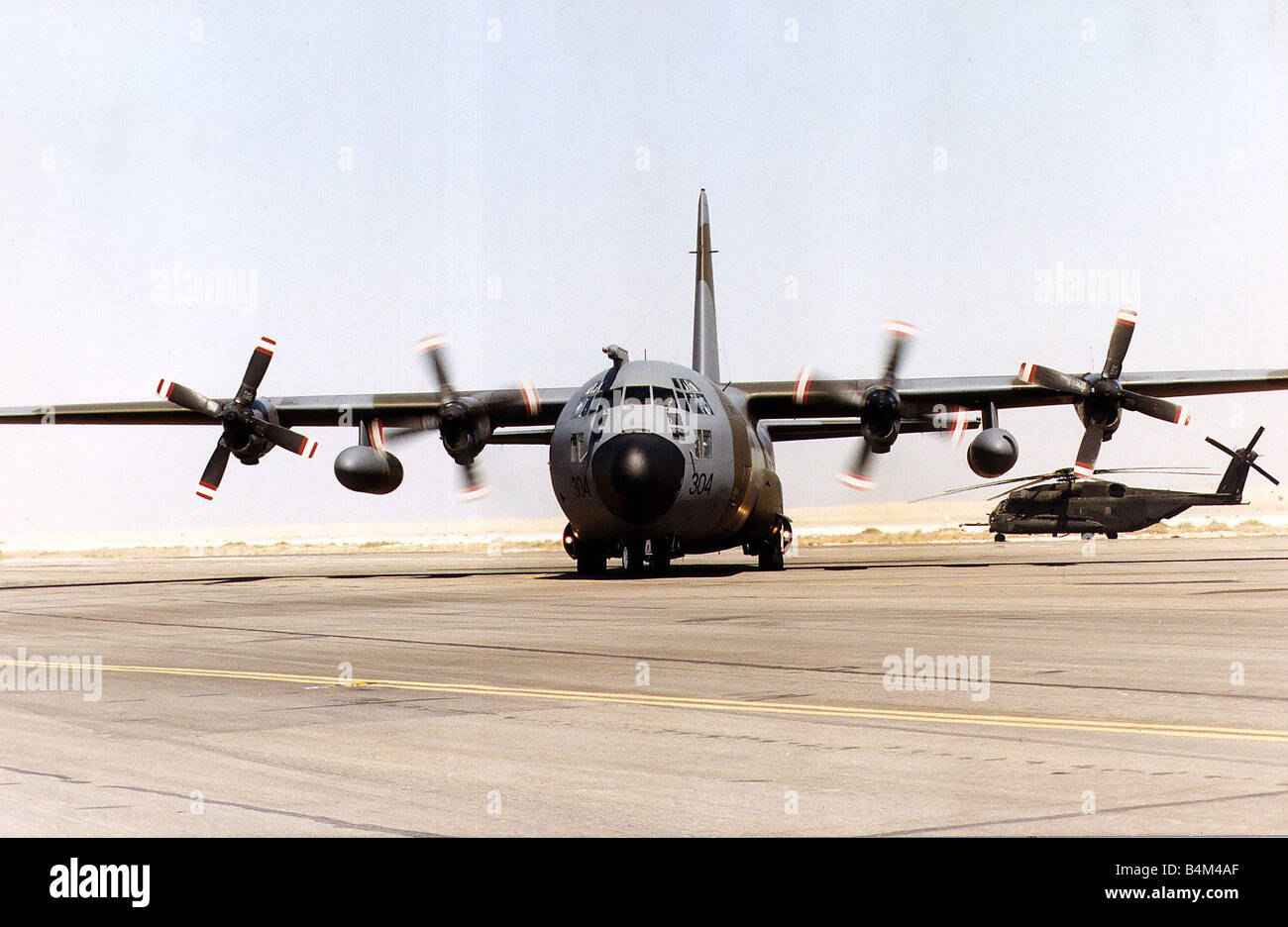 A Lockheed C130 Hercules transport plane of the Royal Air Force RAF ...