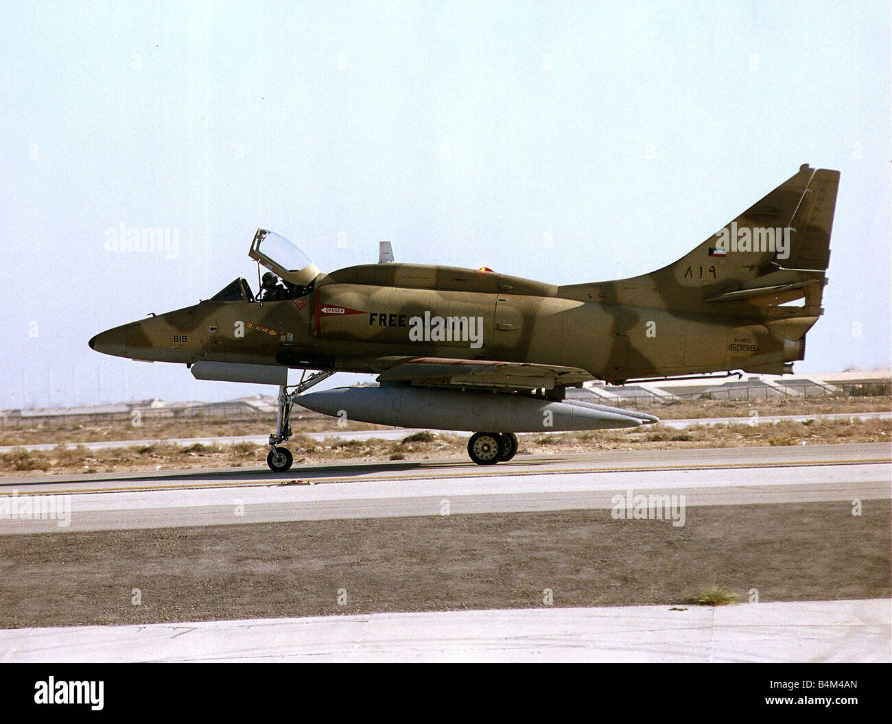 A McD A4 Douglas Skyhawk fighter plane of the Frre Kuwait Air Force ...