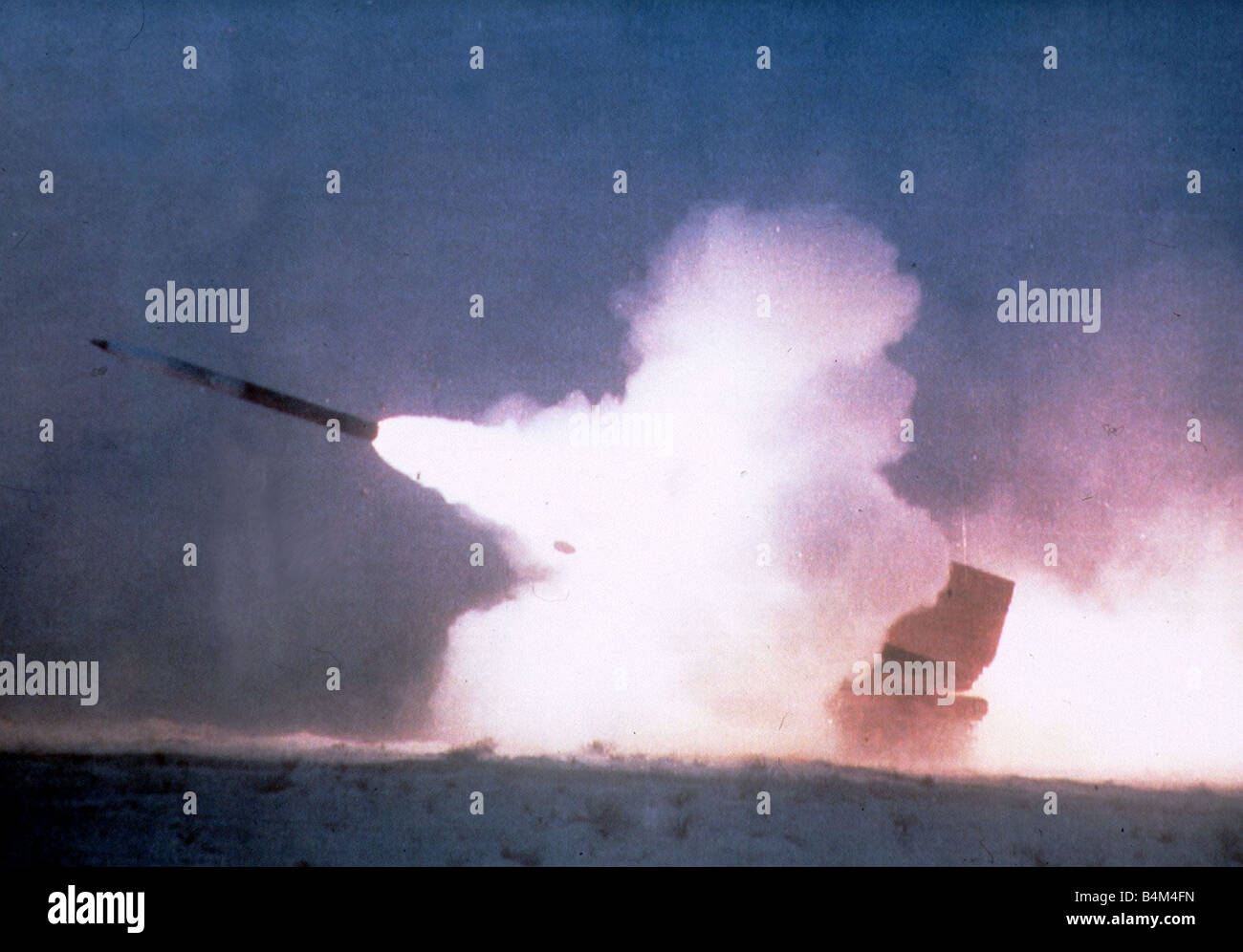 A rocket is launched from one of the Royal Artillerys new armoured ...
