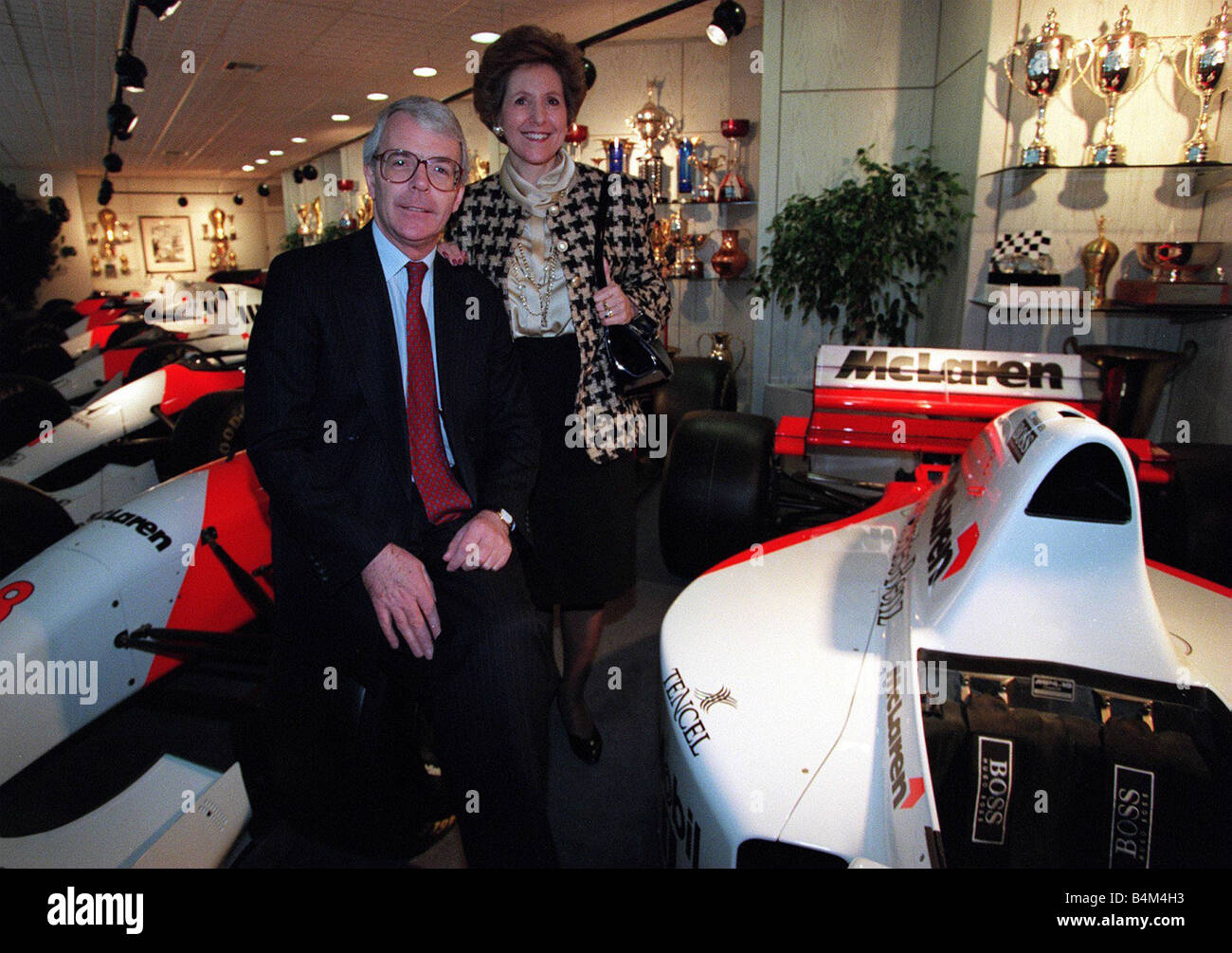 John Major and wife Norma visiting the headquarters of McLaren motor ...