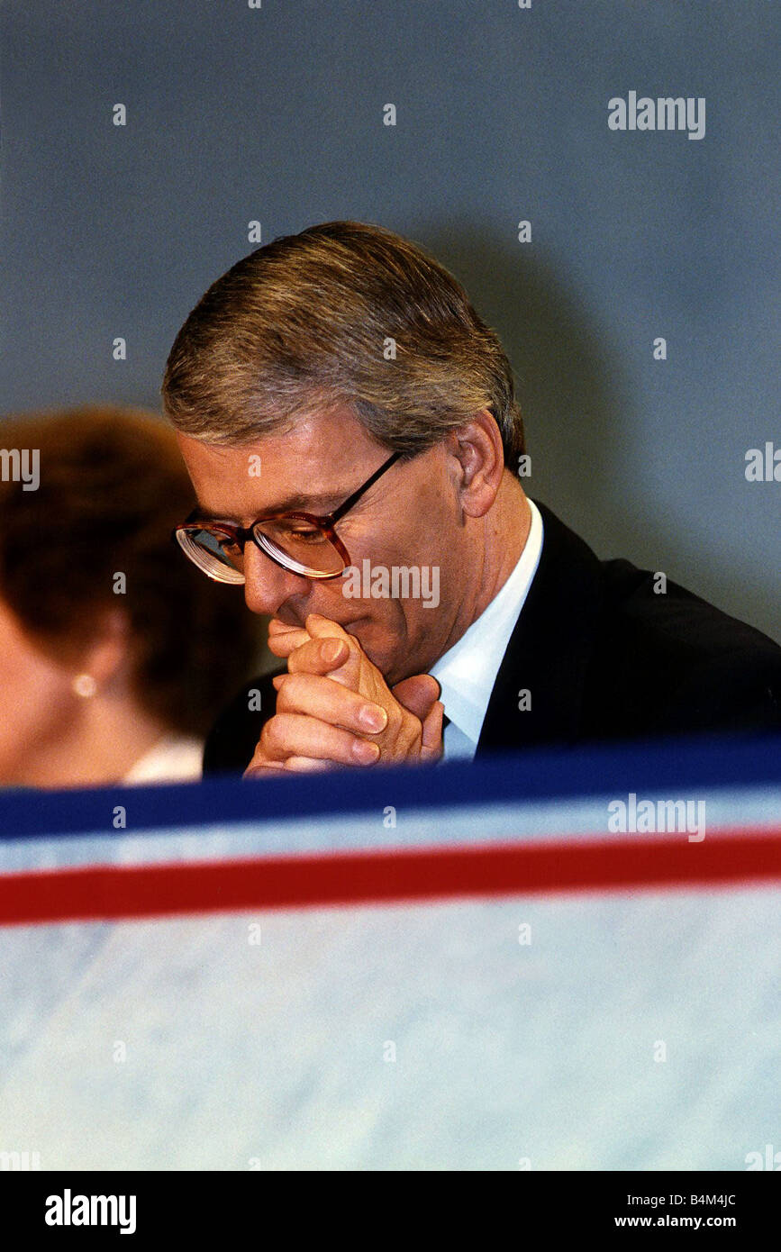 John Major Prime Minister at the Tory Rally in London 1992 at the start ...