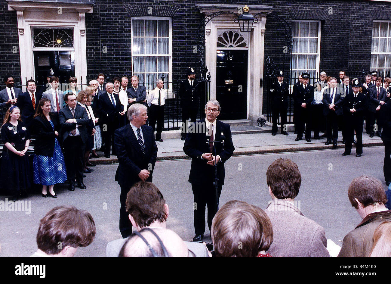 John Major Prime Minister With Party Chairman Chris Patten Celebrating John Major Prime Minister With Party Chairman Chris Patten Celebrating