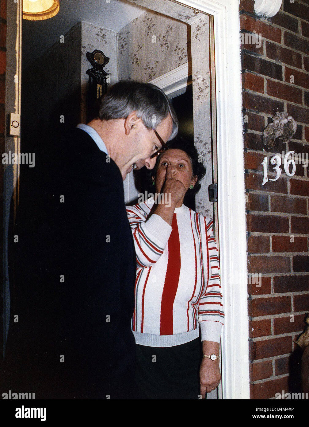 John Major British Prime Minister with Joyce Ball trying some DIY ...
