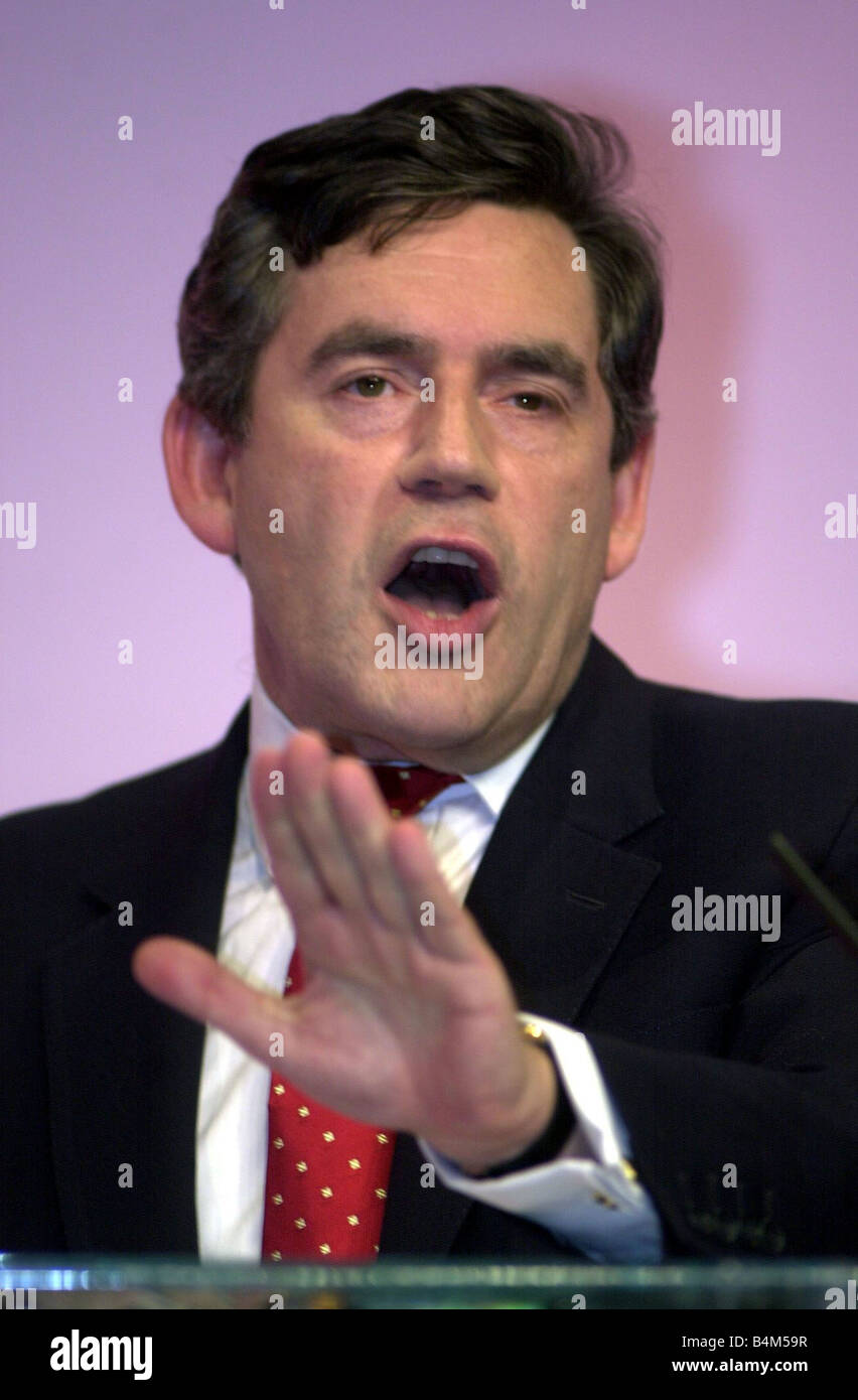 Gordon Brown MP delivering his speech September 2000 at the Labour ...