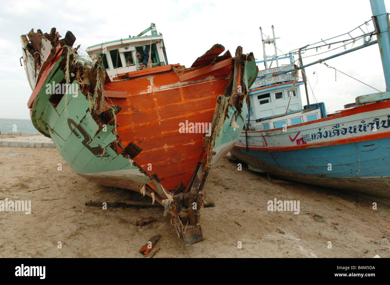 Tsunami devastation boats hi-res stock photography and images - Alamy