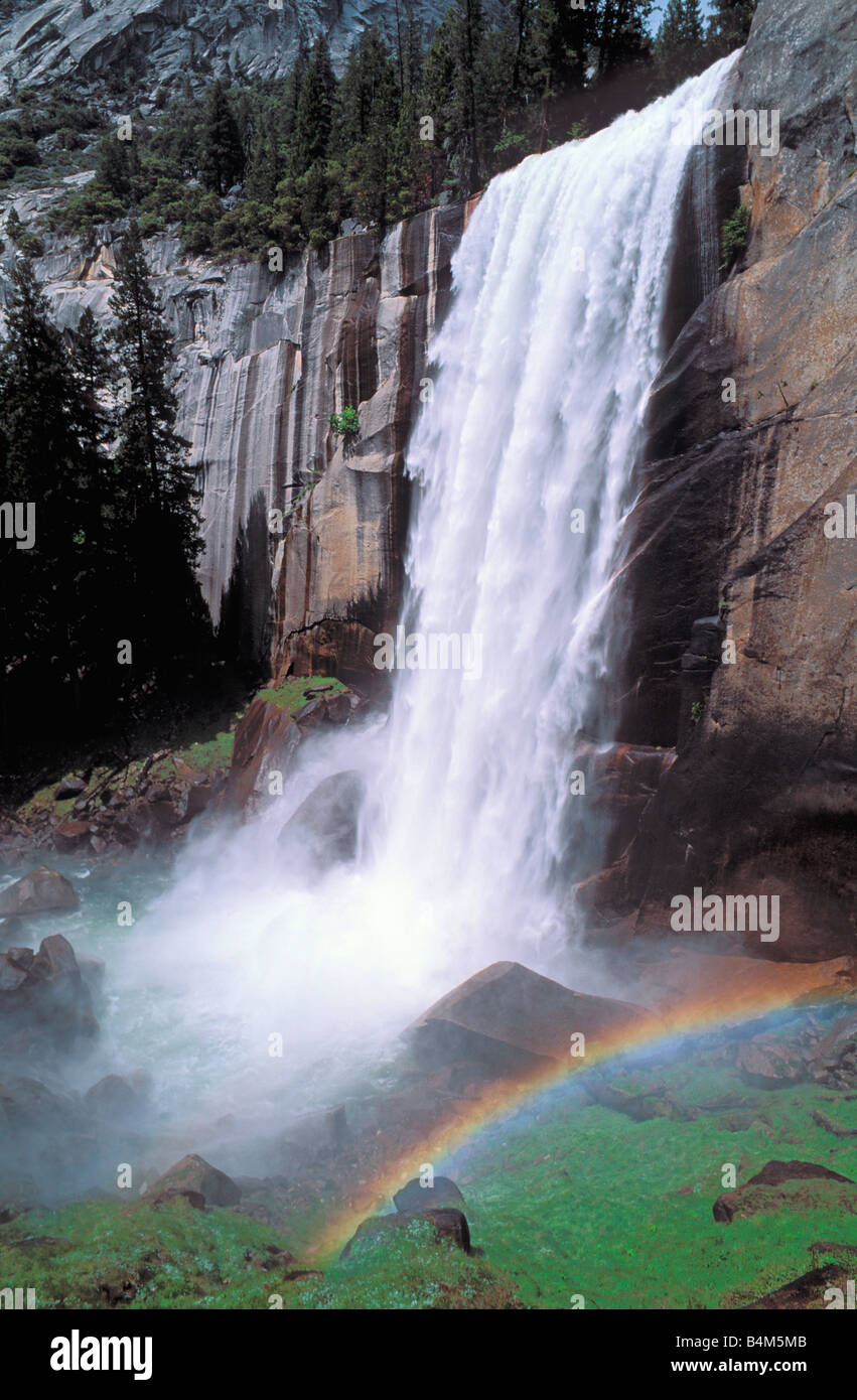 Vernal Falls and rainbow from the John Muir Trail Yosemite National ...