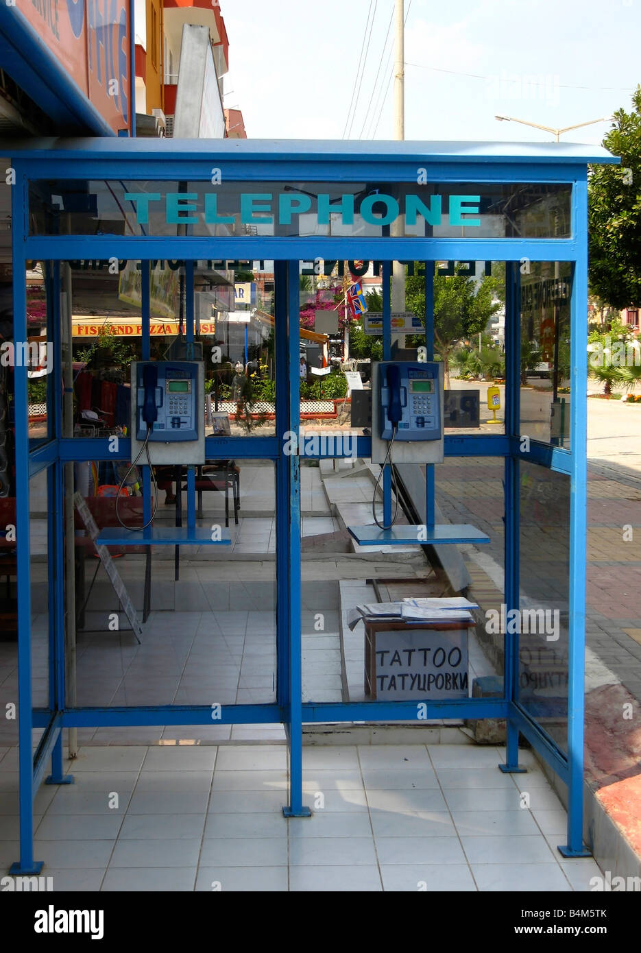 Telephone booth Alanya Turkey Stock Photo - Alamy