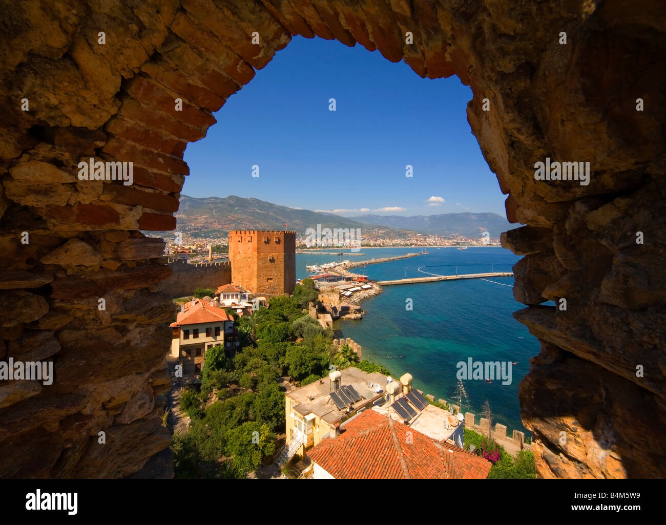 Alanya from castle Turkey Stock Photo - Alamy
