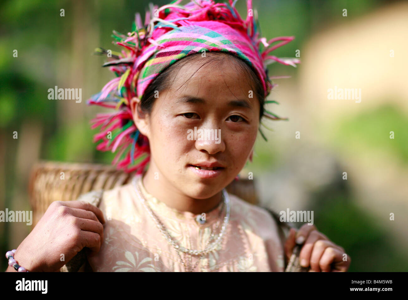 White Hmong tribeswoman at the village of Pho Bang, Sung La, Vietnam ...