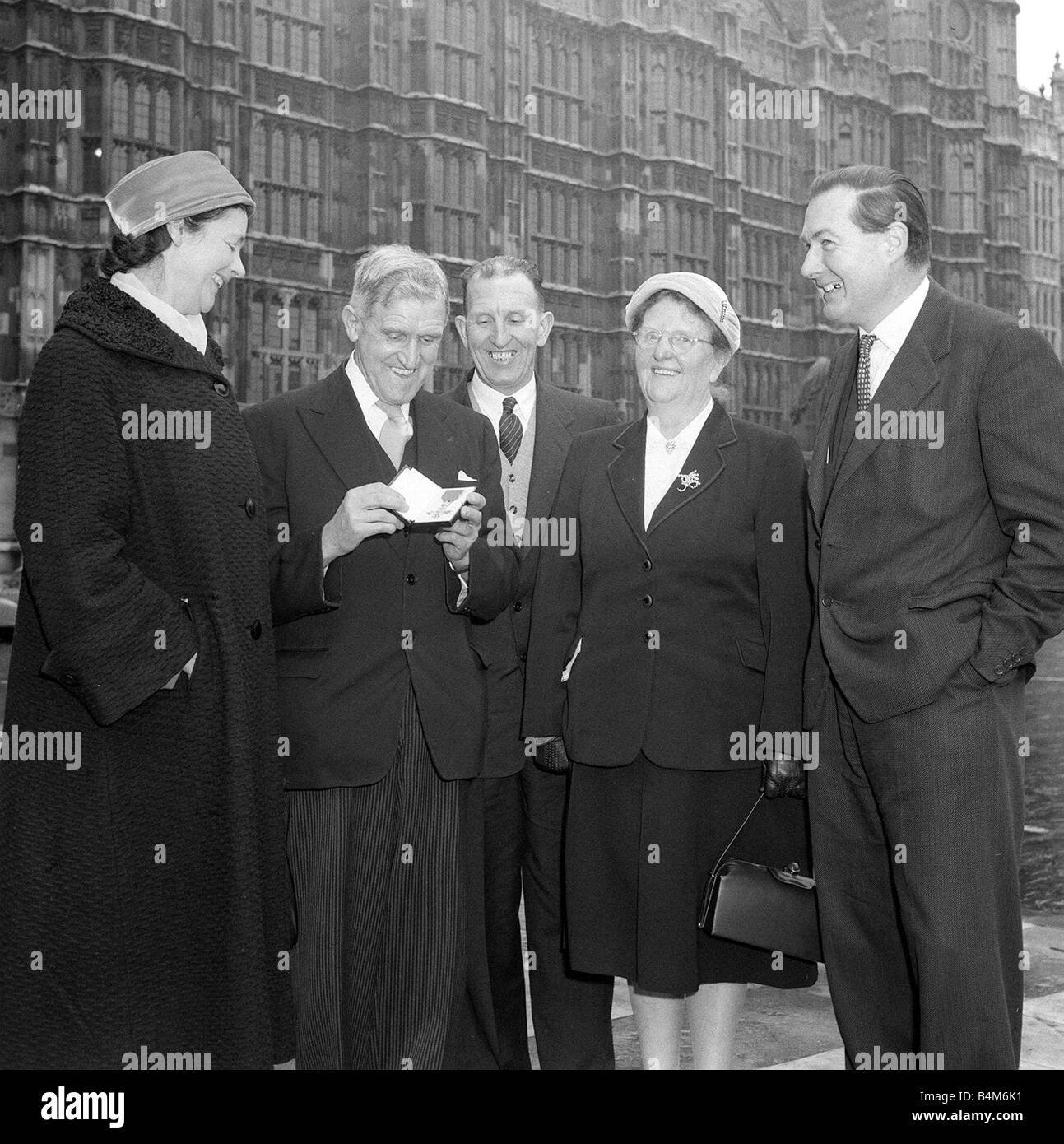 James Callaghan MP with his wife February 1957 and James Bowley outside ...