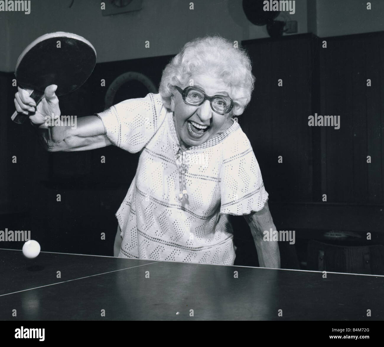 76 year old pensioner Edna Brock playing table tennis Edna has been ...