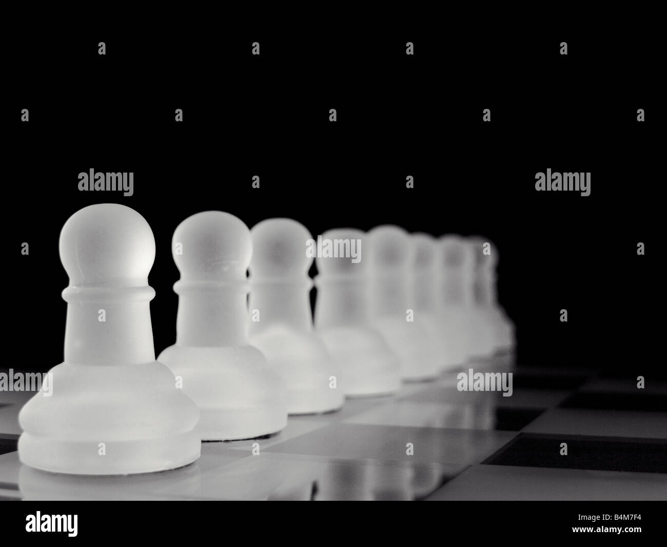 Glass Chess Set on Black Background Stock Photo - Alamy