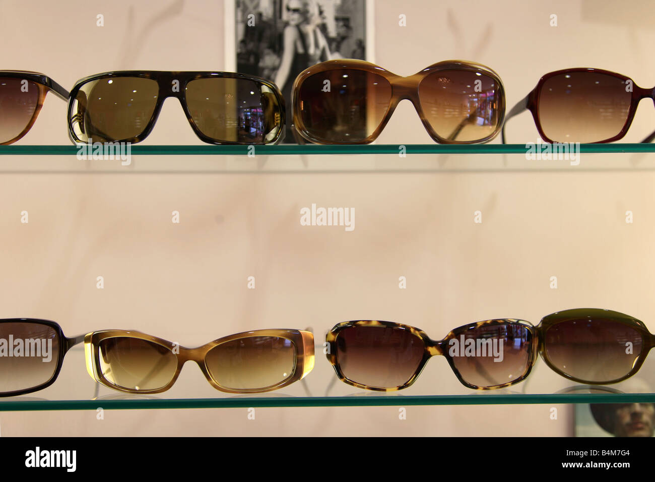 Designer Spectacle Glasses on display in a Trendy High Street Opticians ...