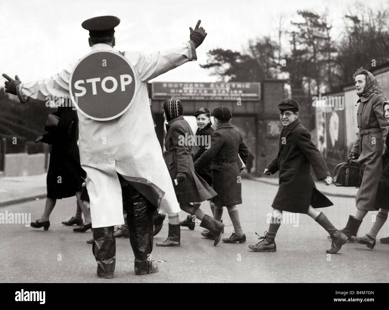 School Crossing Patrol with Free Hands No lollipop stick STOP sign is ...