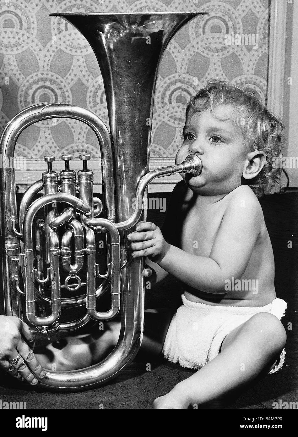 James Houlsby eighteen months old playing the euphonium He has two ...