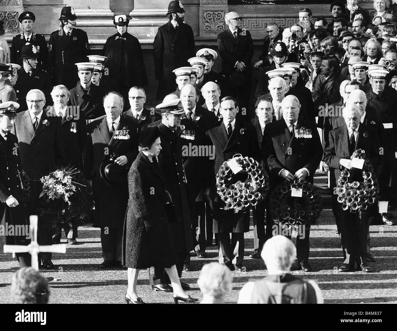 Harold Wilson Labour Prime Minister of Britain at the Remembrance Day ...