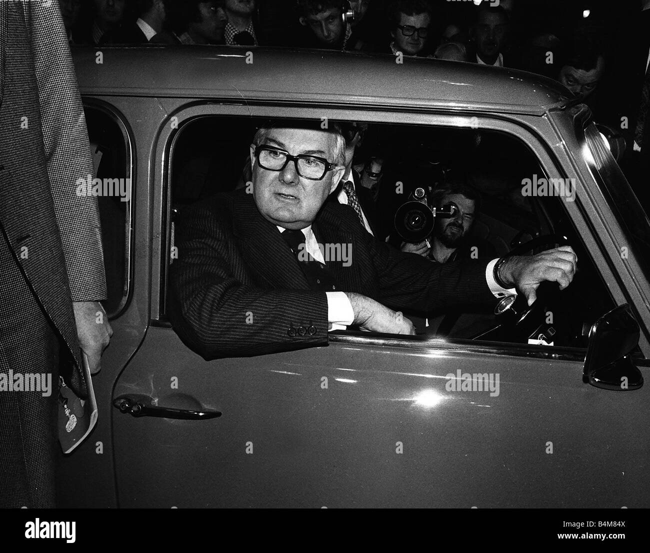 James Callaghan Labour Prime Minister of Britain seen here drving a ...