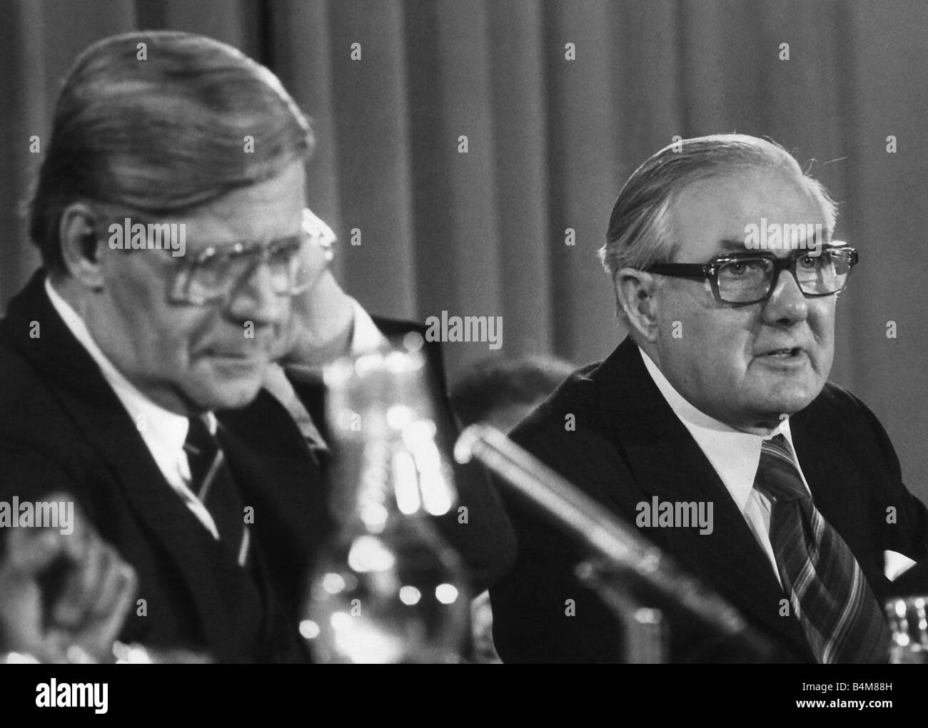 James Callaghan MP Labour Prime Minister with German Chancellor Herr ...