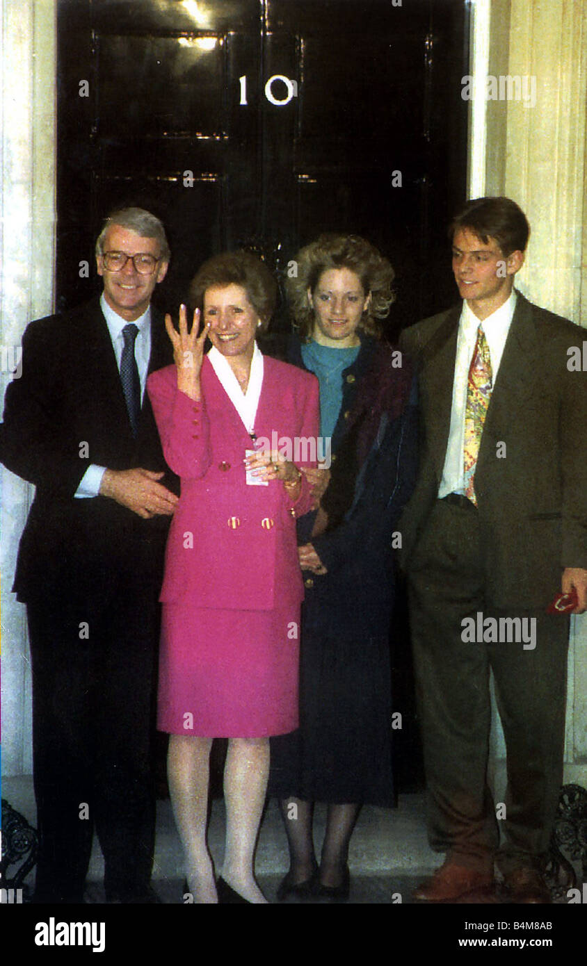 John Major MP with his family outside No10 Downing Street after the ...