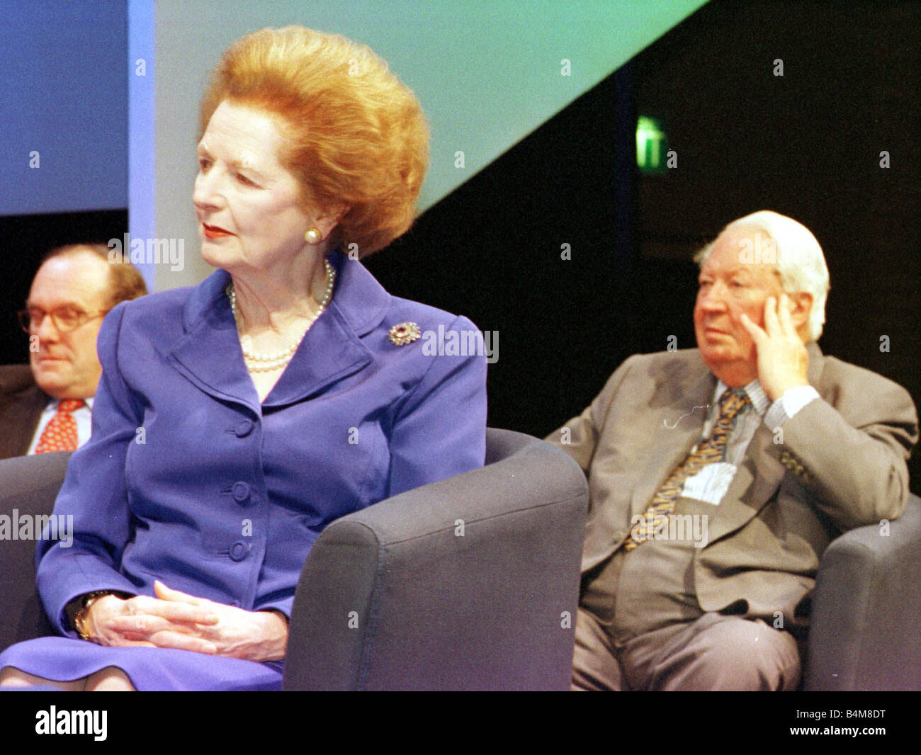 Margaret Thatcher Conservative Party Conference 1998 sitting listening ...
