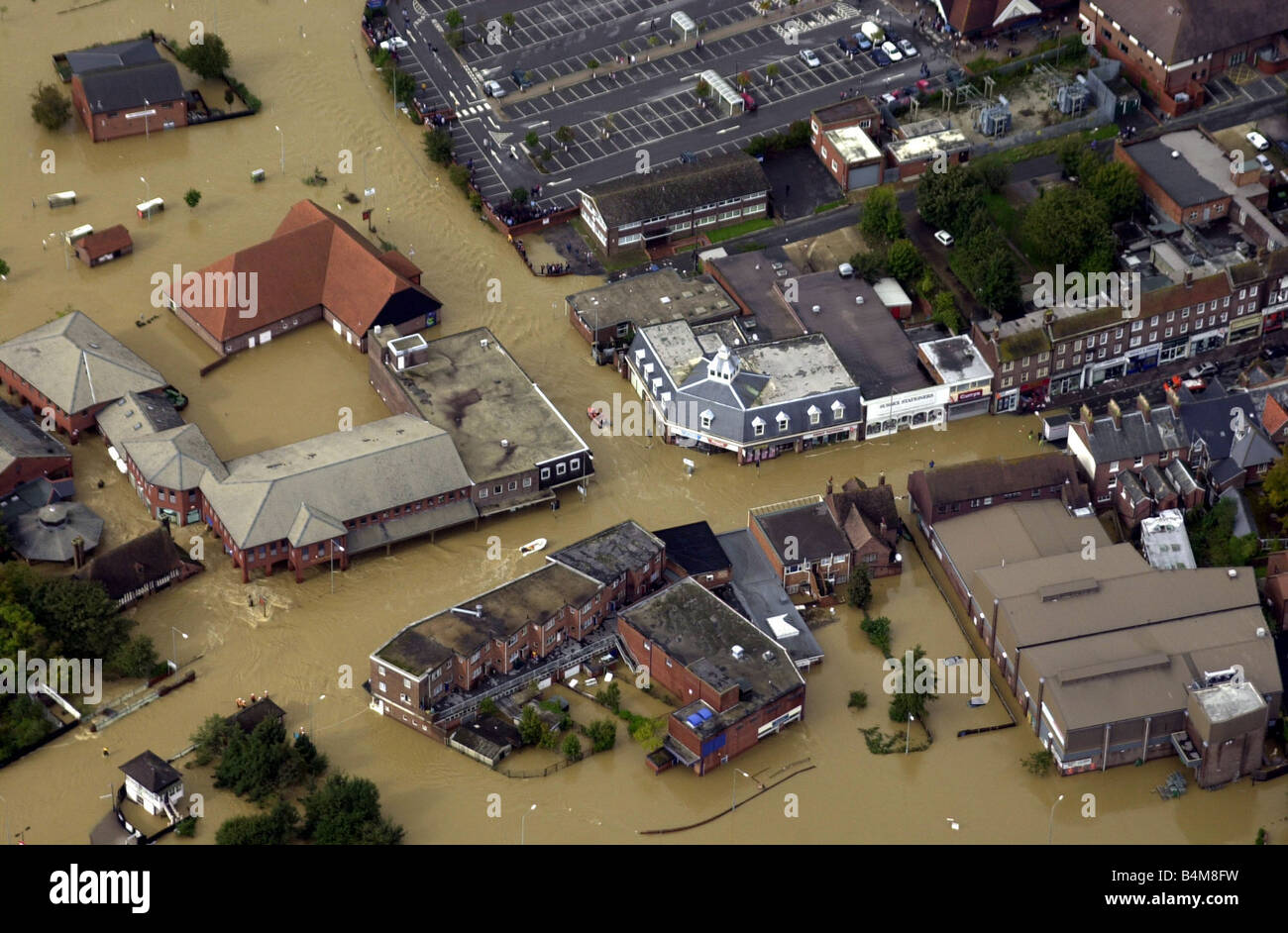 An aerial view near Uckfield in East Sussex on the river Ouse which ...