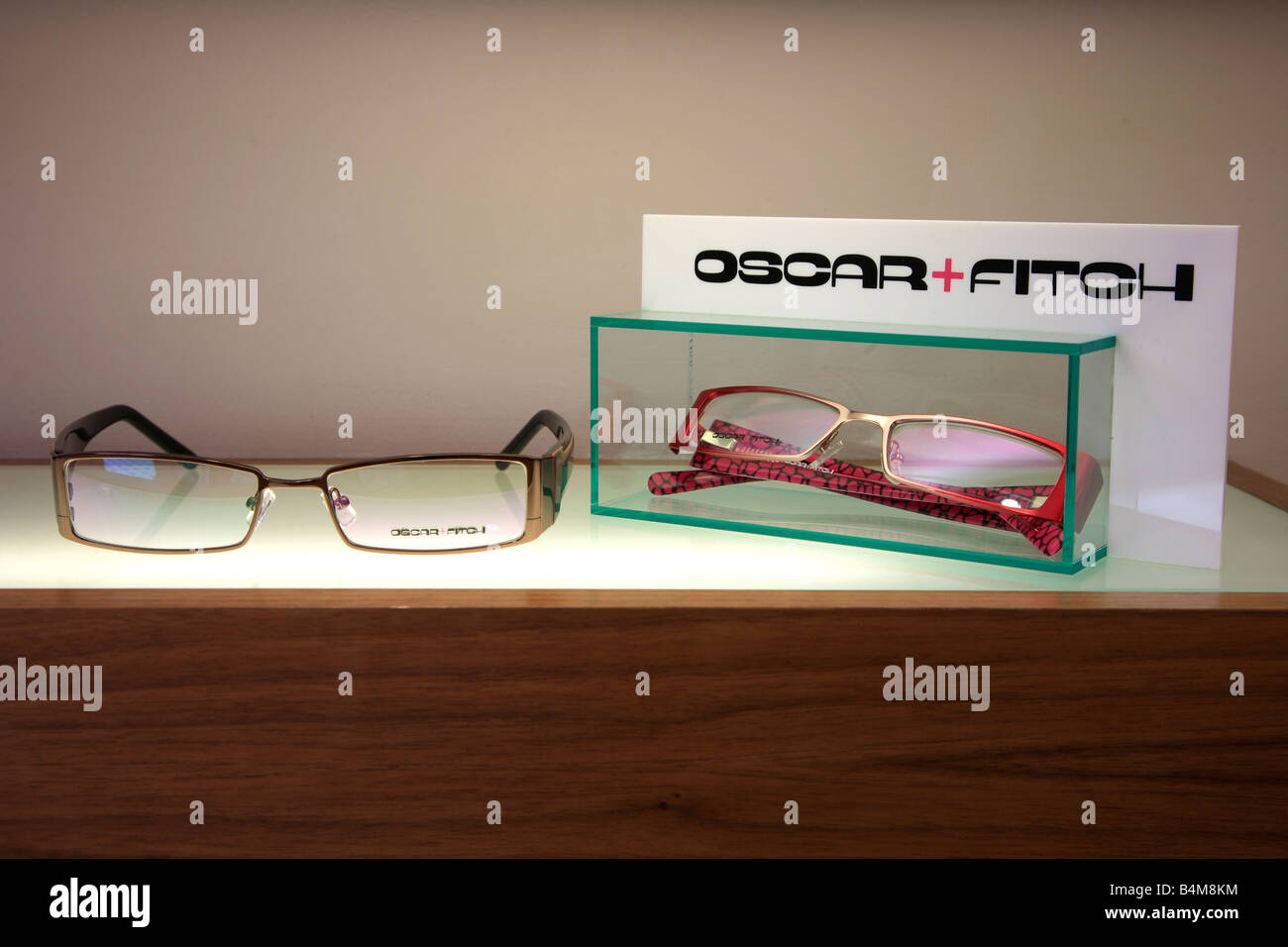 Designer Spectacle Glasses on display in a Trendy High Street Opticians ...