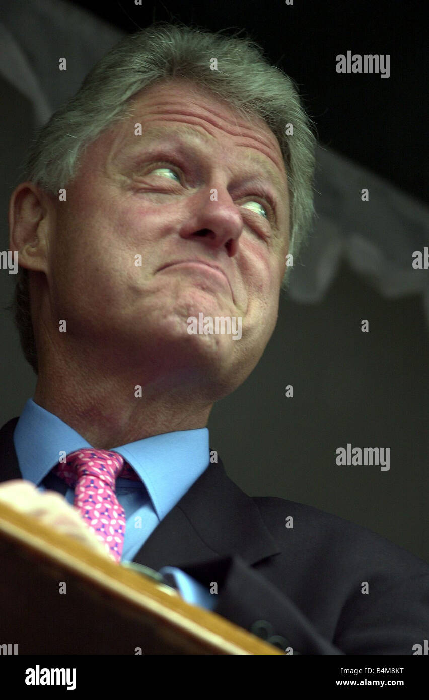 Former President Bill Clinton July 2001 on centre court as rain disrupt ...