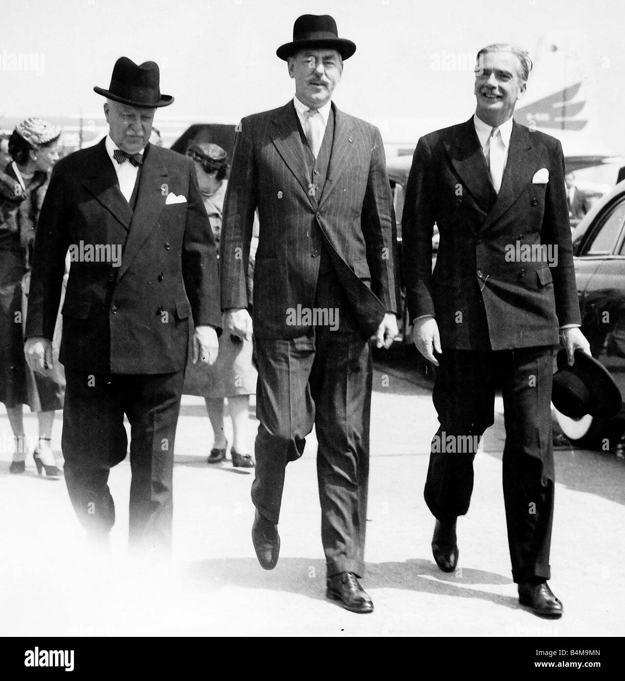 Dean Acheson US Secretary of State arriving London Airport is met by ...
