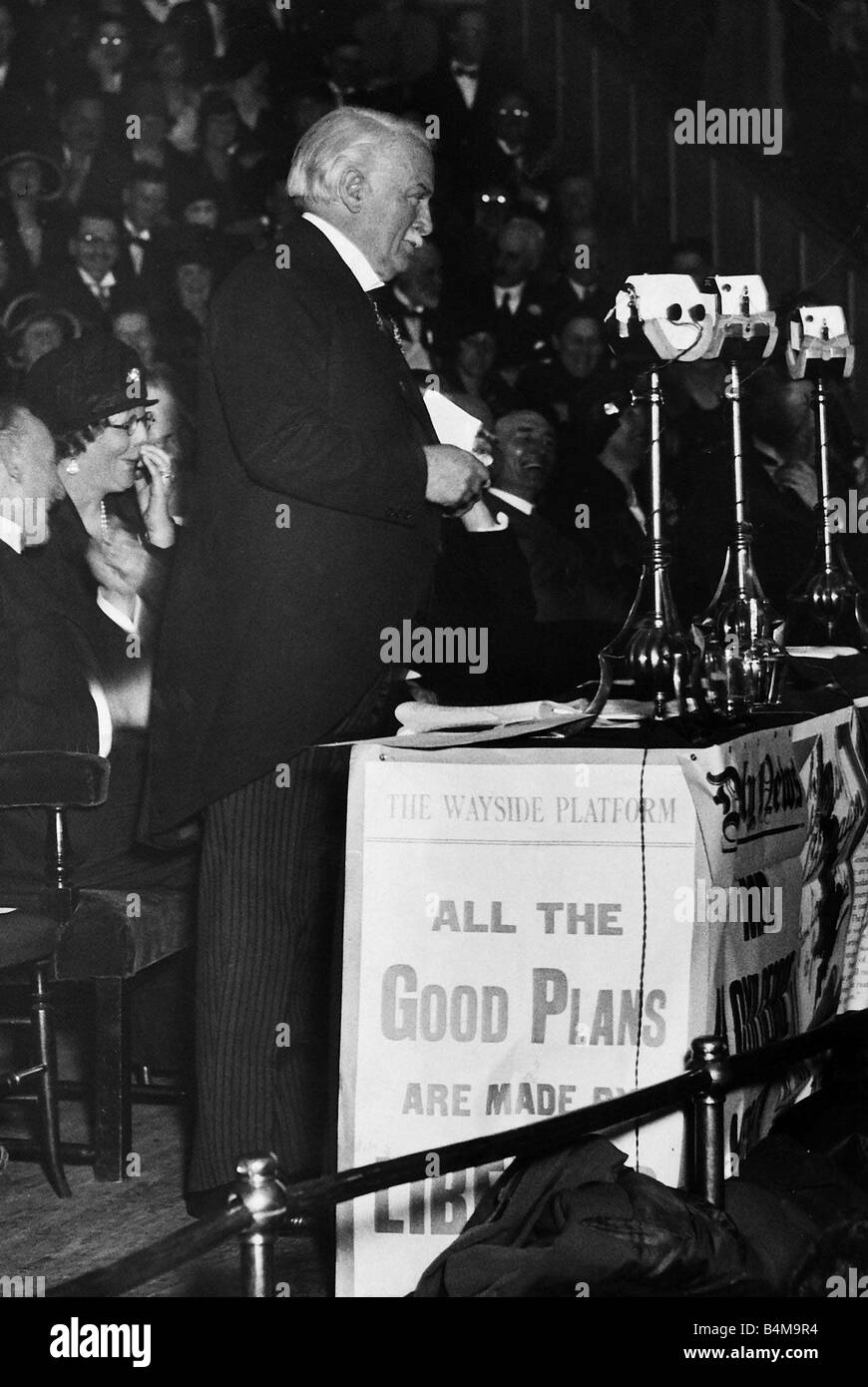 David Lloyd George British Prime Minister speaking at Albert Hall ...