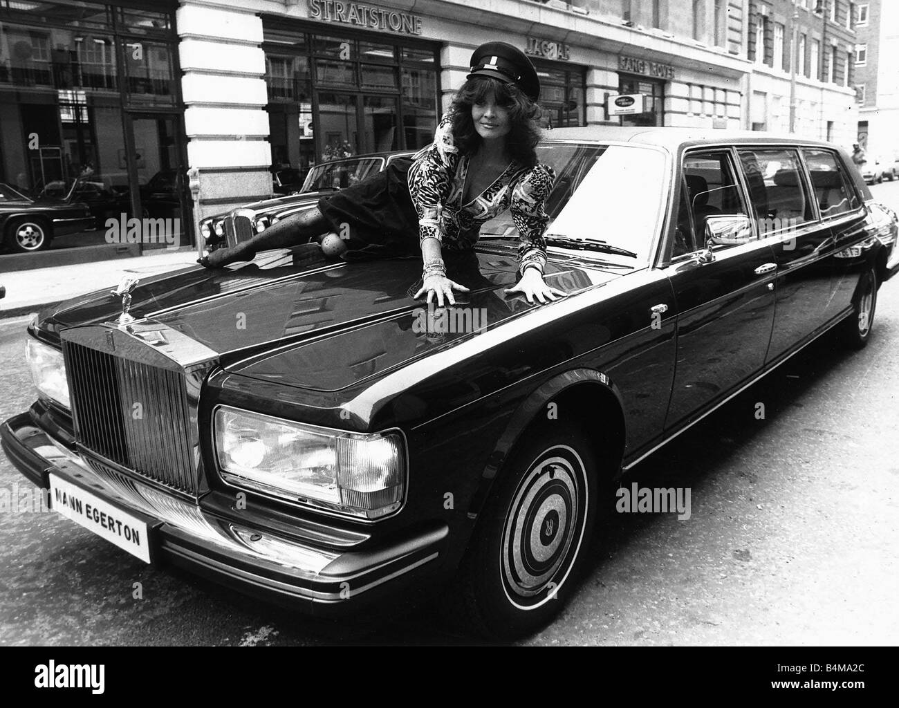 Actress Kate O Mara on the bonnet of a Rolls Royce October 1987 Of ...