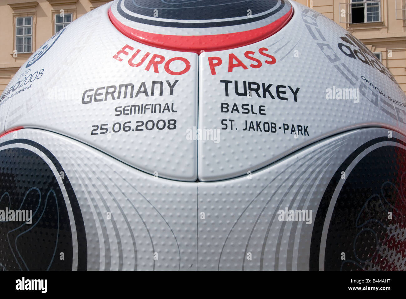 Giant Euro Pass ball in Vienna symbolising the semifinal of the Euro ...