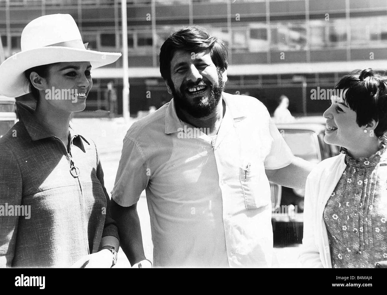 Topol actor with actress Lavi and his wife at Heathrow Airport after ...